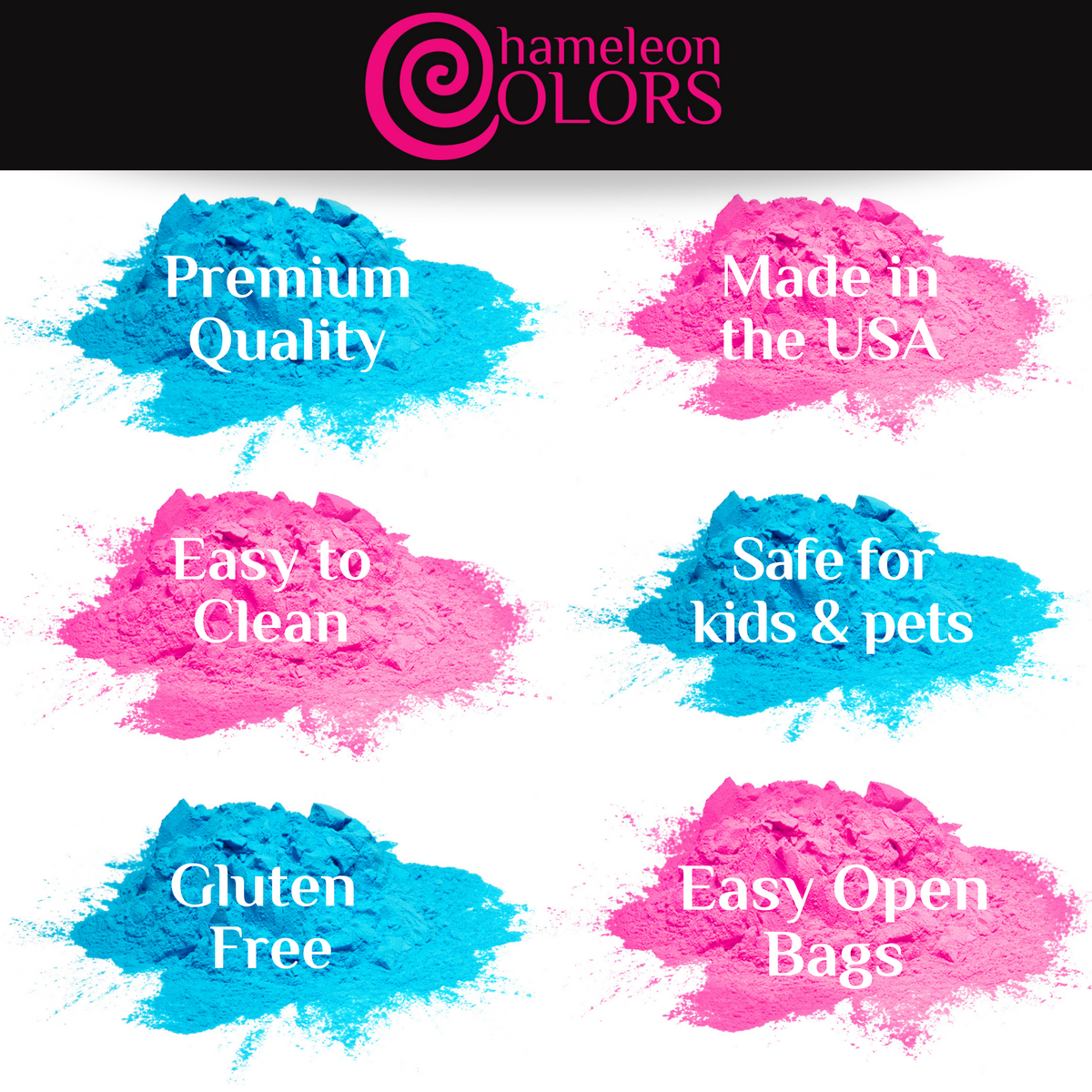 Gender Reveal Powder 5lb Kit – Pink or Blue | Chameleon Colors