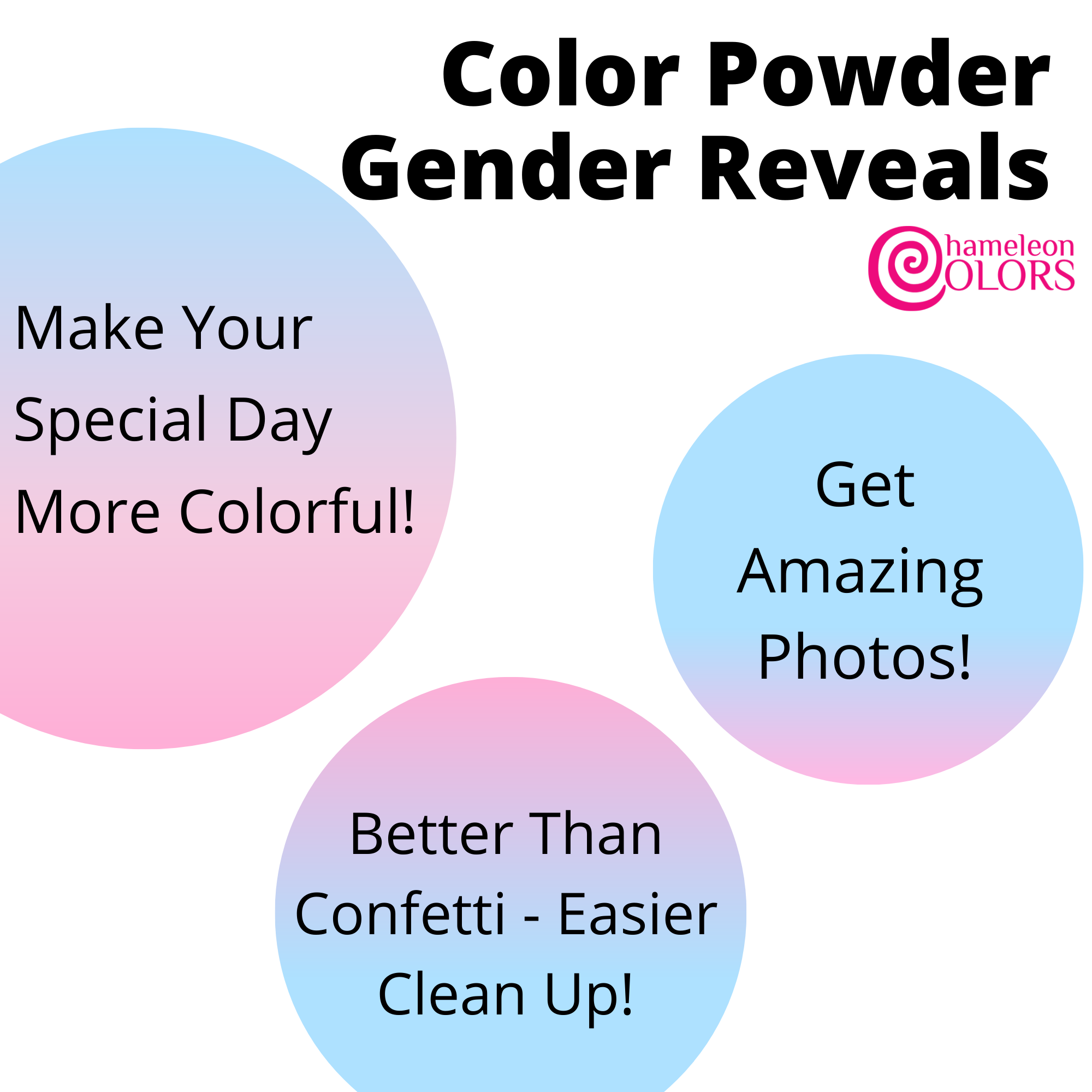 Gender Reveal Powder Kit (70g) – Pink or Blue | Chameleon Colors